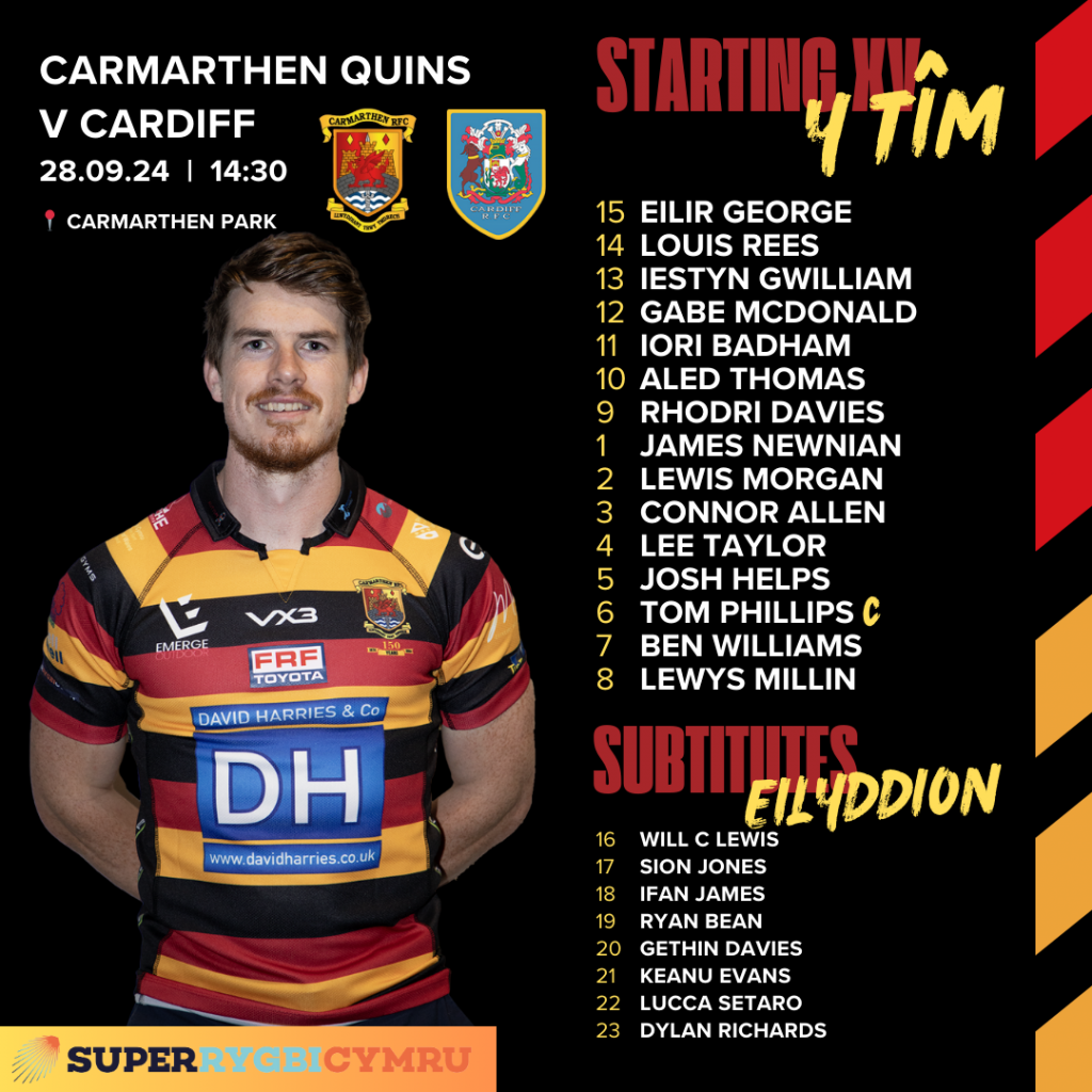 Thomas returns to Quins backline – CARMARTHEN QUINS : Official Website